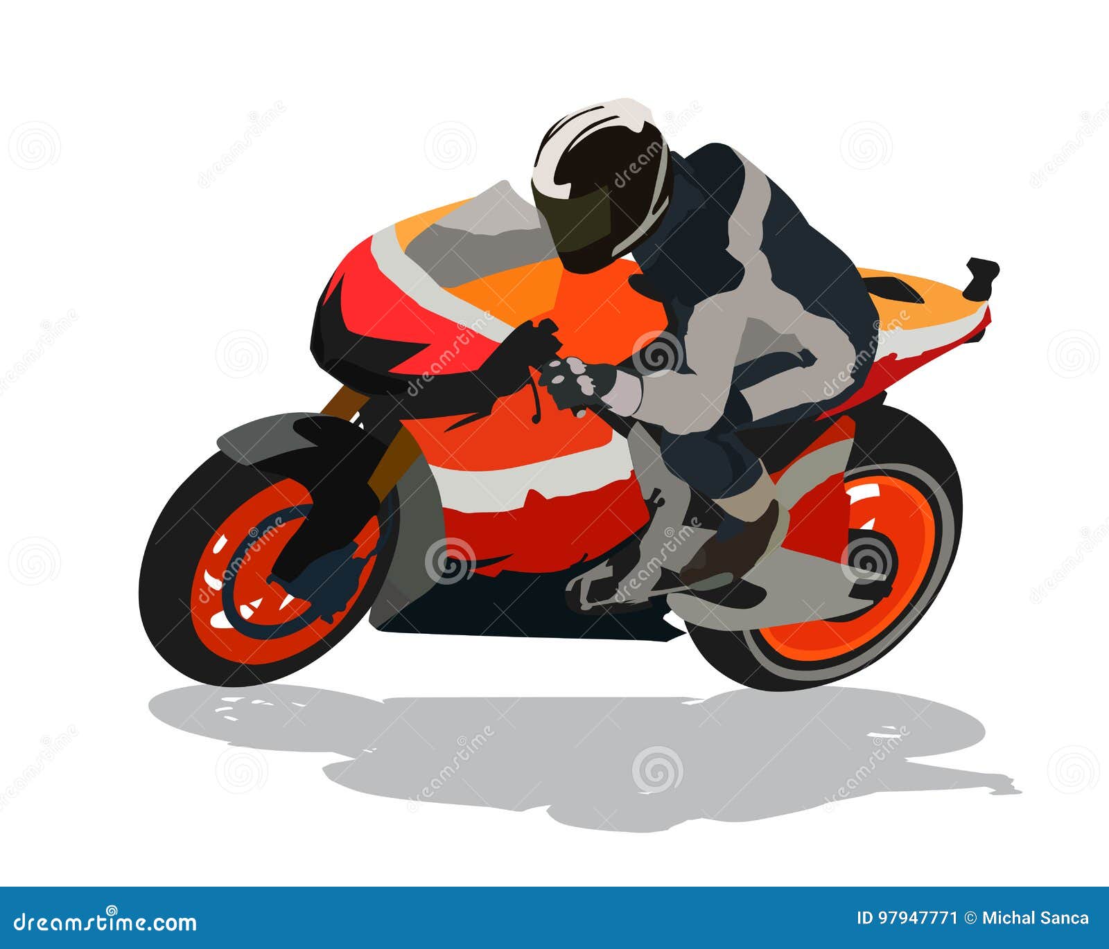 Road Motorcycle Racing, Vector Illustration Stock Vector - Illustration ...