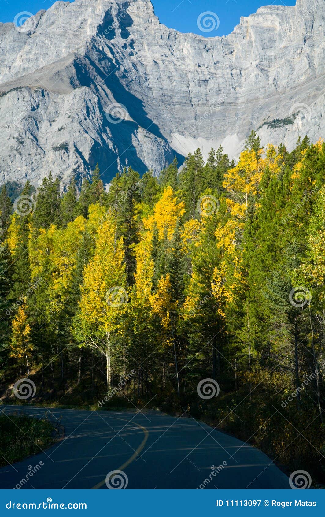 Road through Mountains in Fall Stock Image - Image of autumn, mountain ...