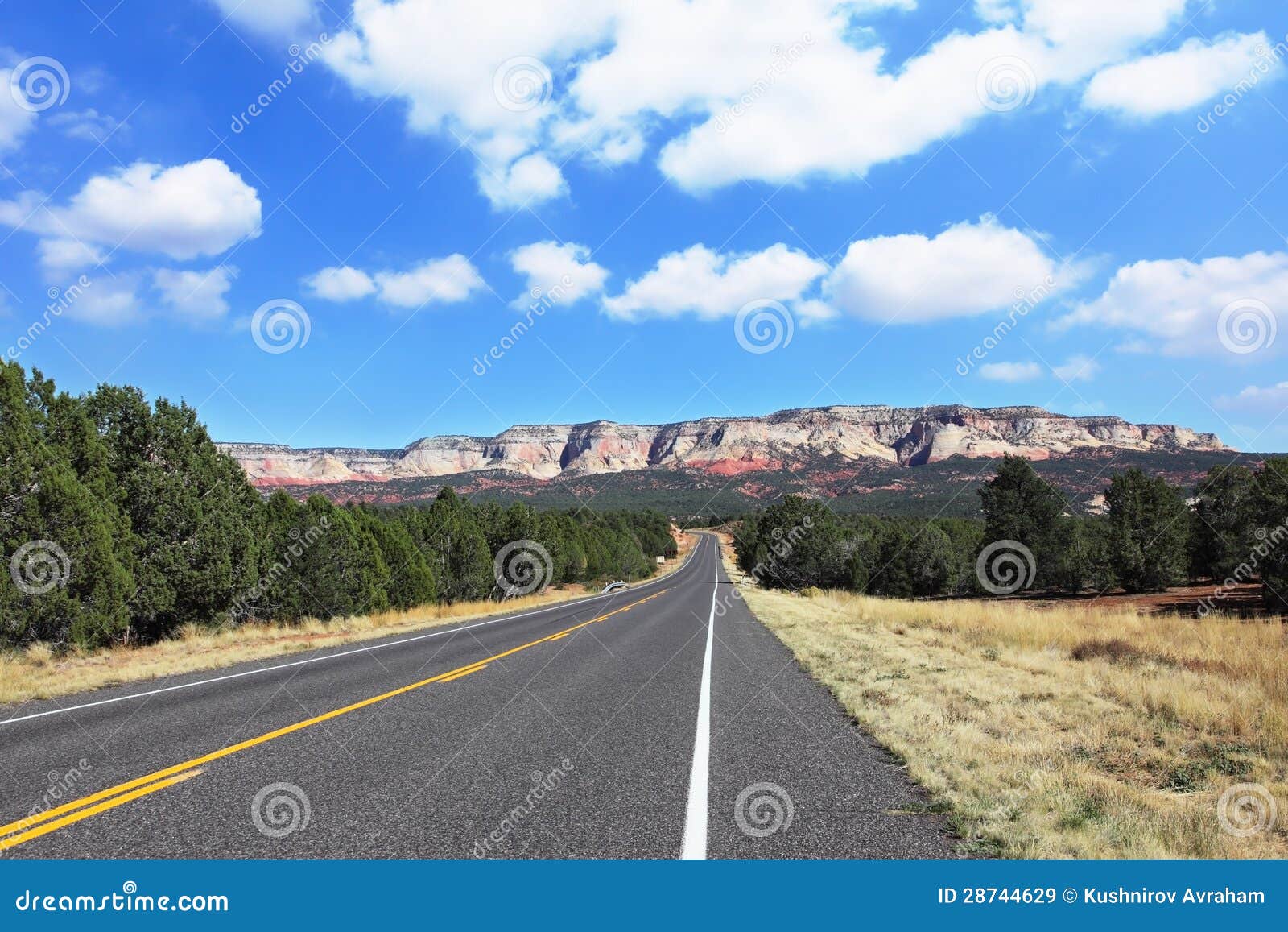 The Road between the Mountains and Forests Stock Image - Image of rocks ...