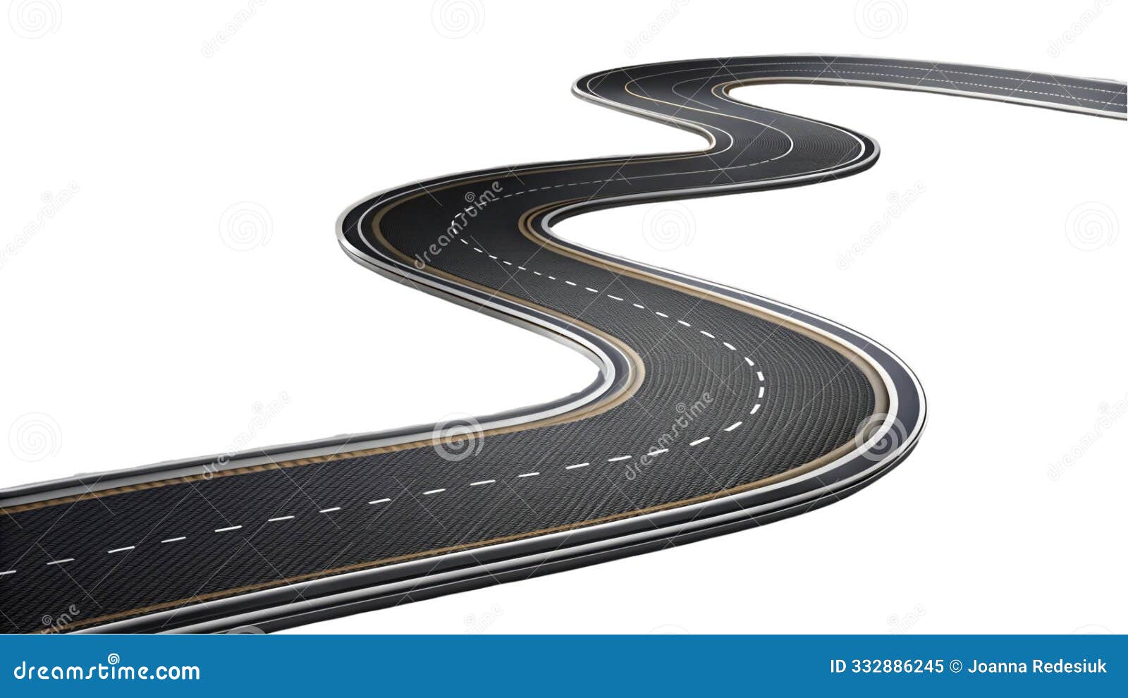 A Road with Multiple Curves Stretches Stock Image - Image of white ...