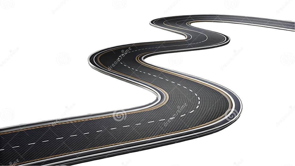 A Road with Multiple Curves Stretches Stock Image - Image of white ...