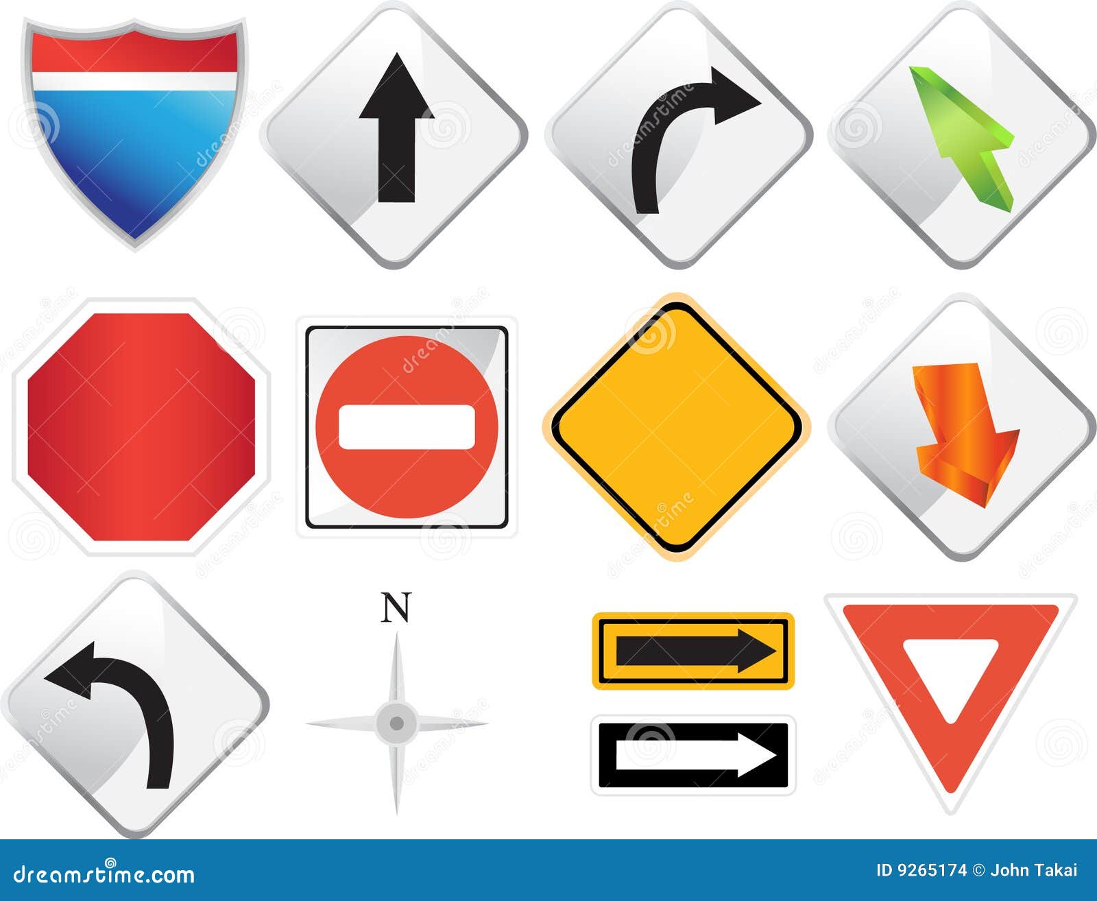 Road Navigation Icons stock vector. Illustration of direction - 9265174