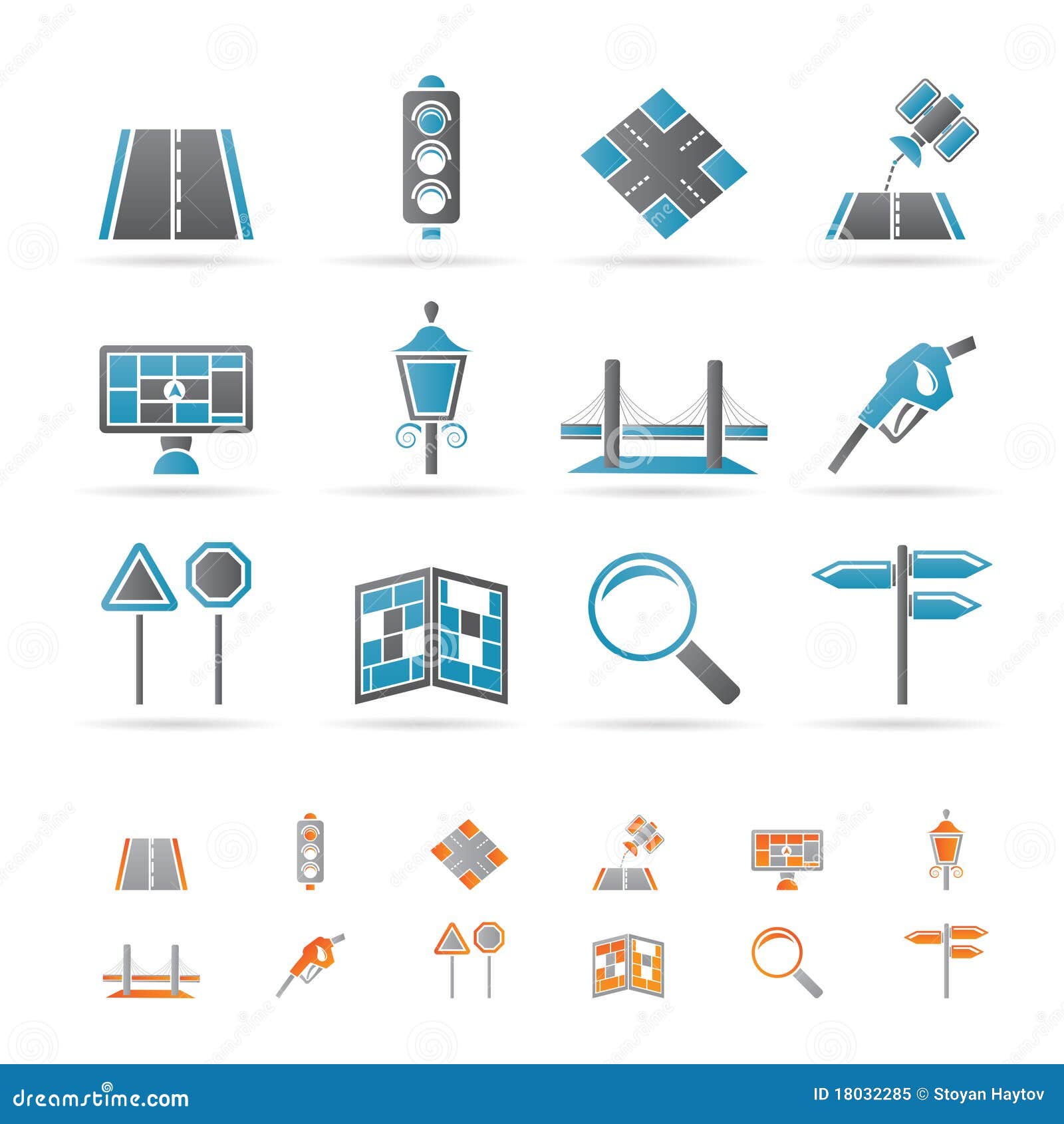Road, Navigation and Travel Icons Stock Vector - Illustration of ...