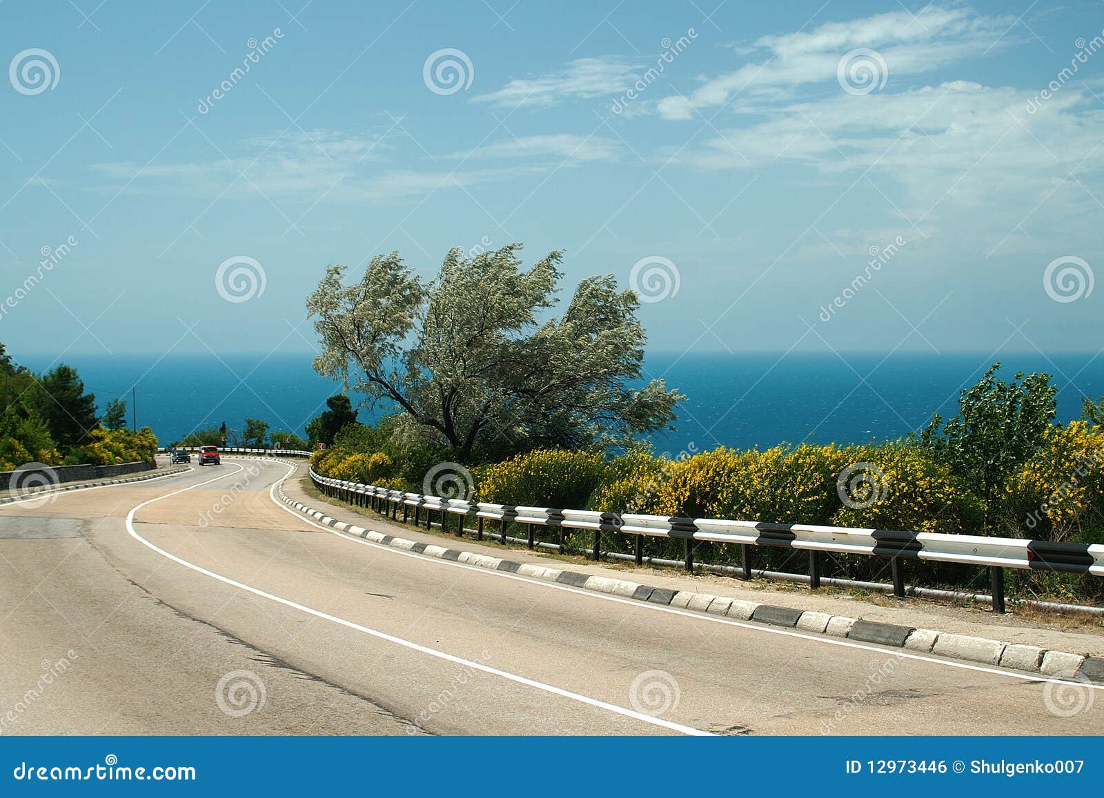 Road near the sea stock photo. Image of travel, horizon - 12973446