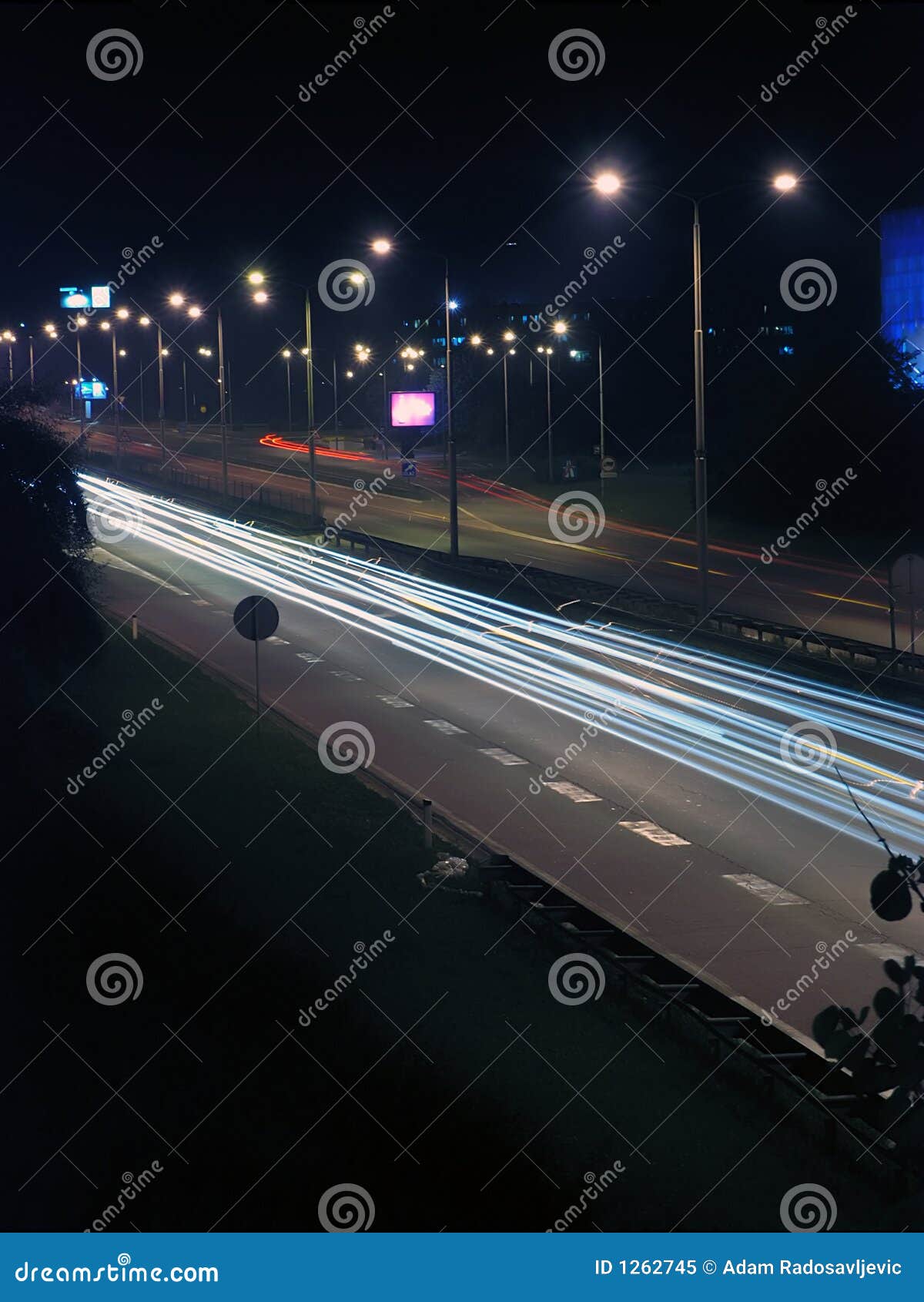 Road by night stock image. Image of lamps, illumination - 1262745