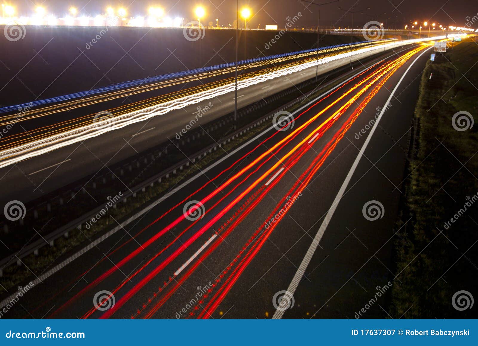 Road in night stock image. Image of architecture, downtown - 17637307