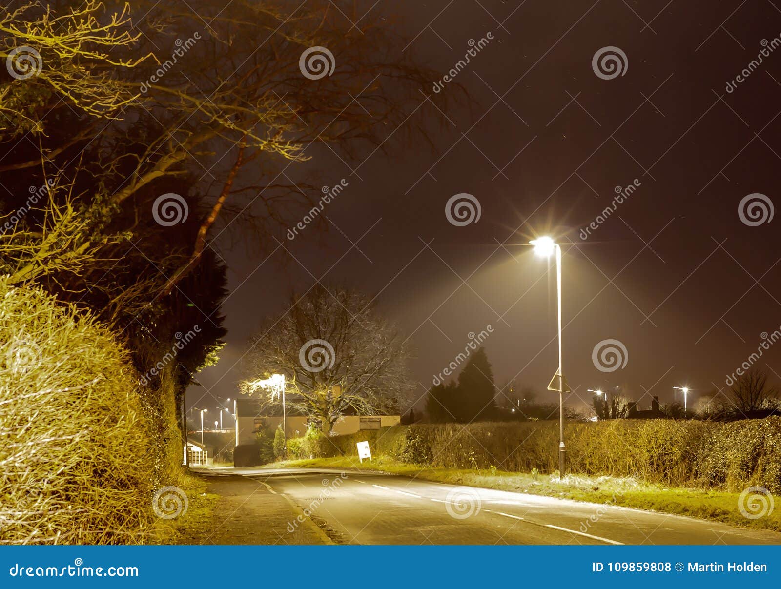 The Street Lights stock photo. Image of lights, village - 109859808