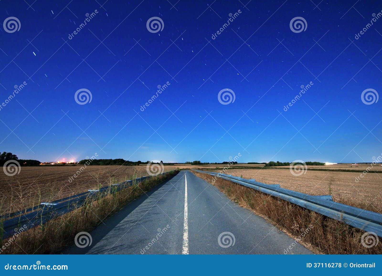 Road at Night Under Moonlight Stock Photo - Image of dusk, calm: 37116278