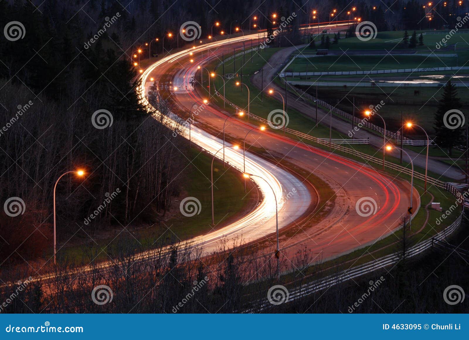 Road night view stock image. Image of abstract, summer - 4633095