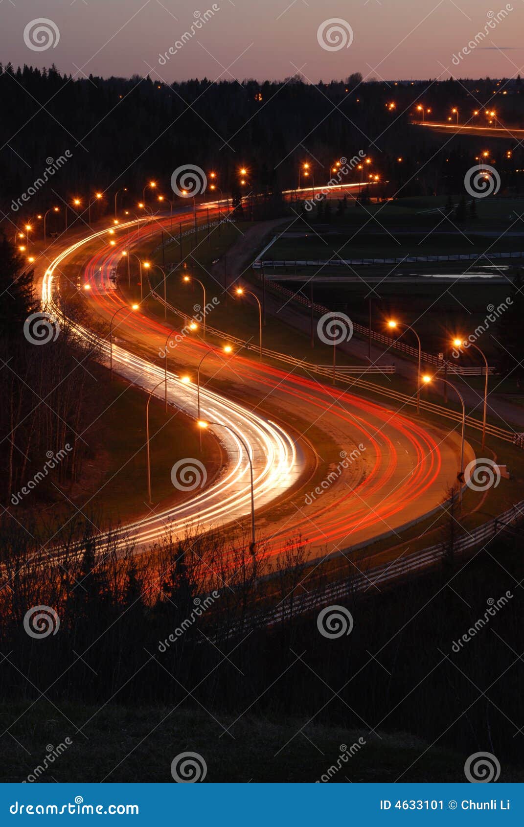 Road night view stock image. Image of shape, freeway, lights - 4633101