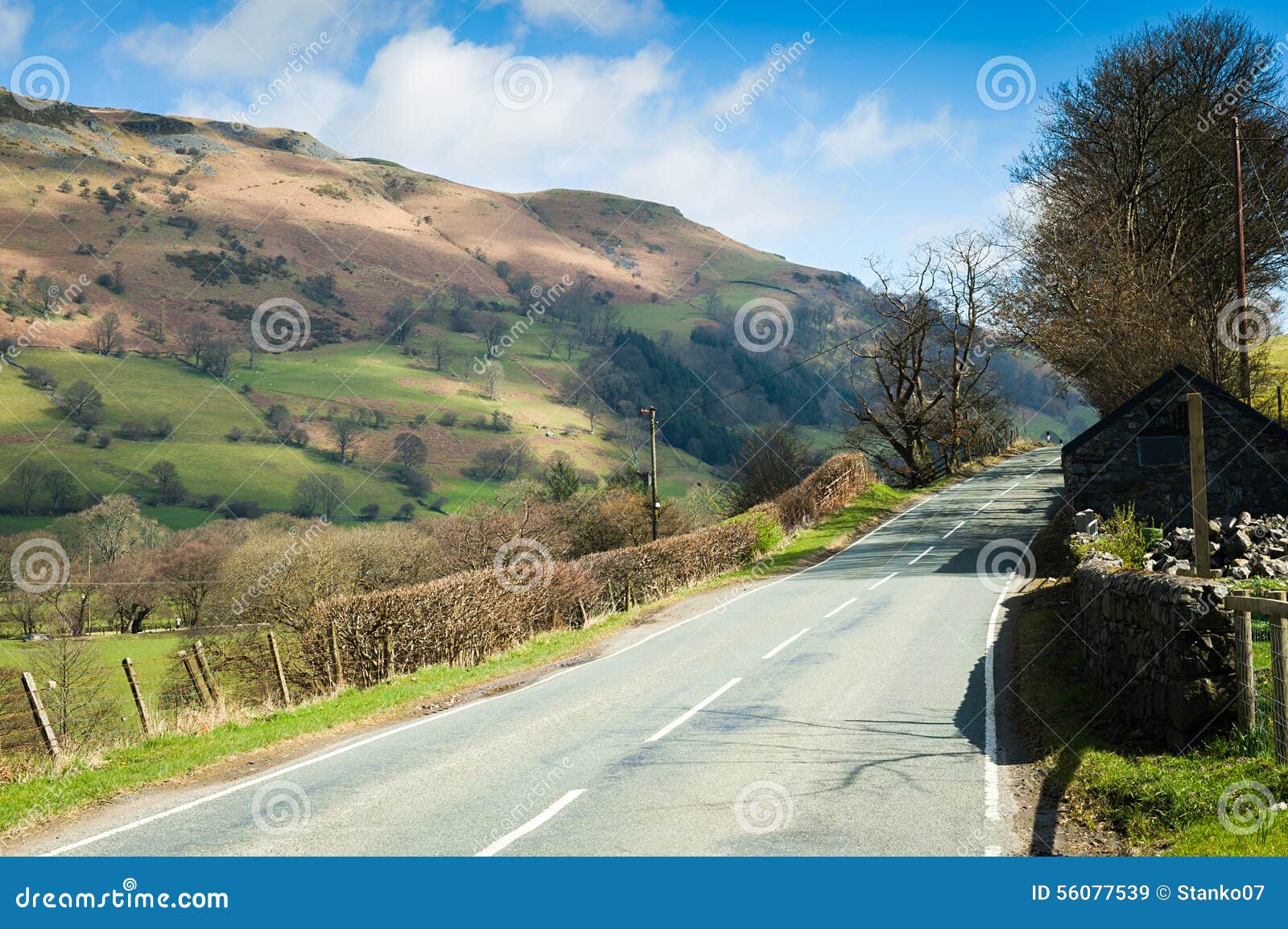 Road through the North Wales Countryside Stock Image - Image of ecology ...