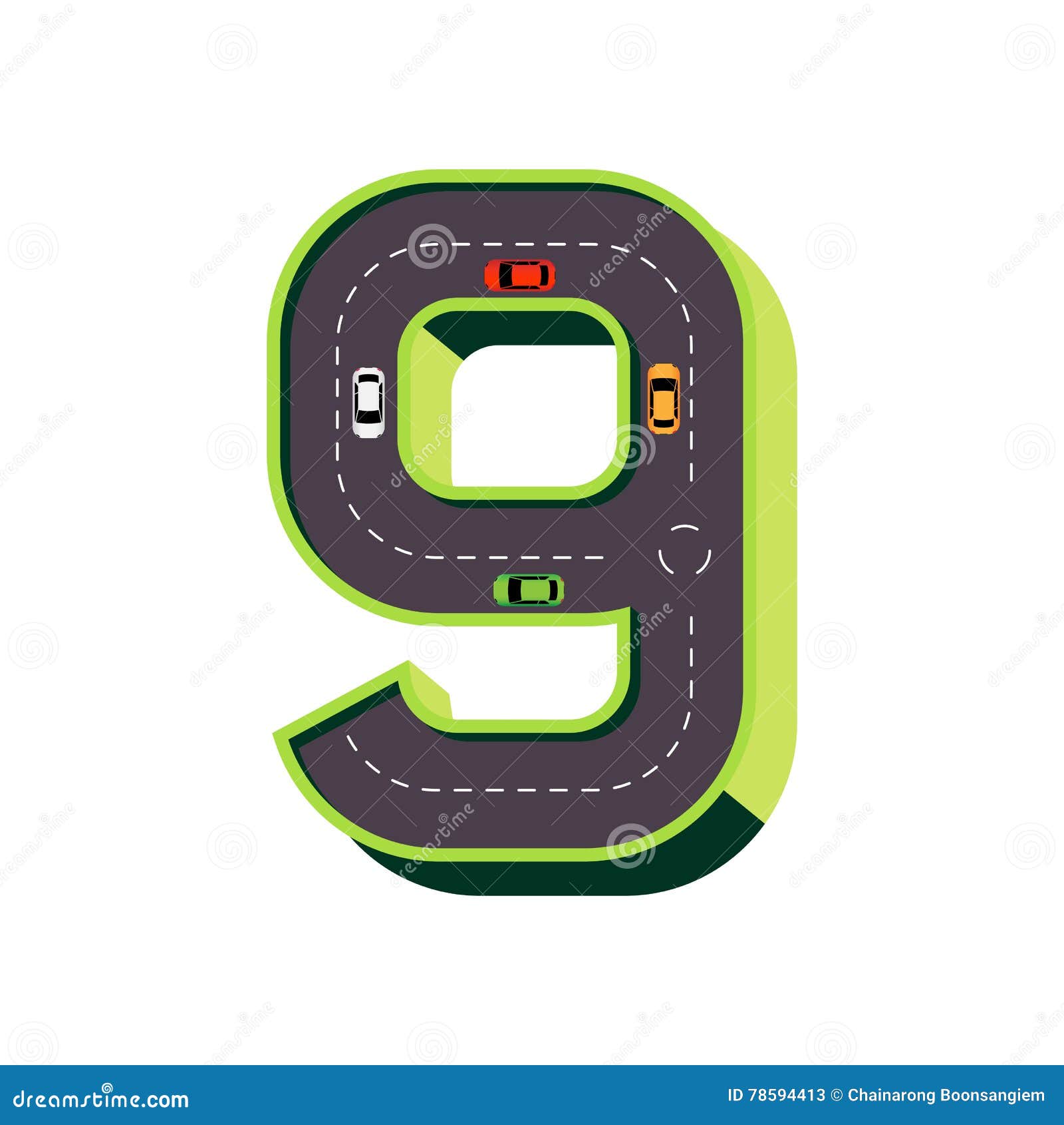 The Road Number stock vector. Illustration of number - 78594413