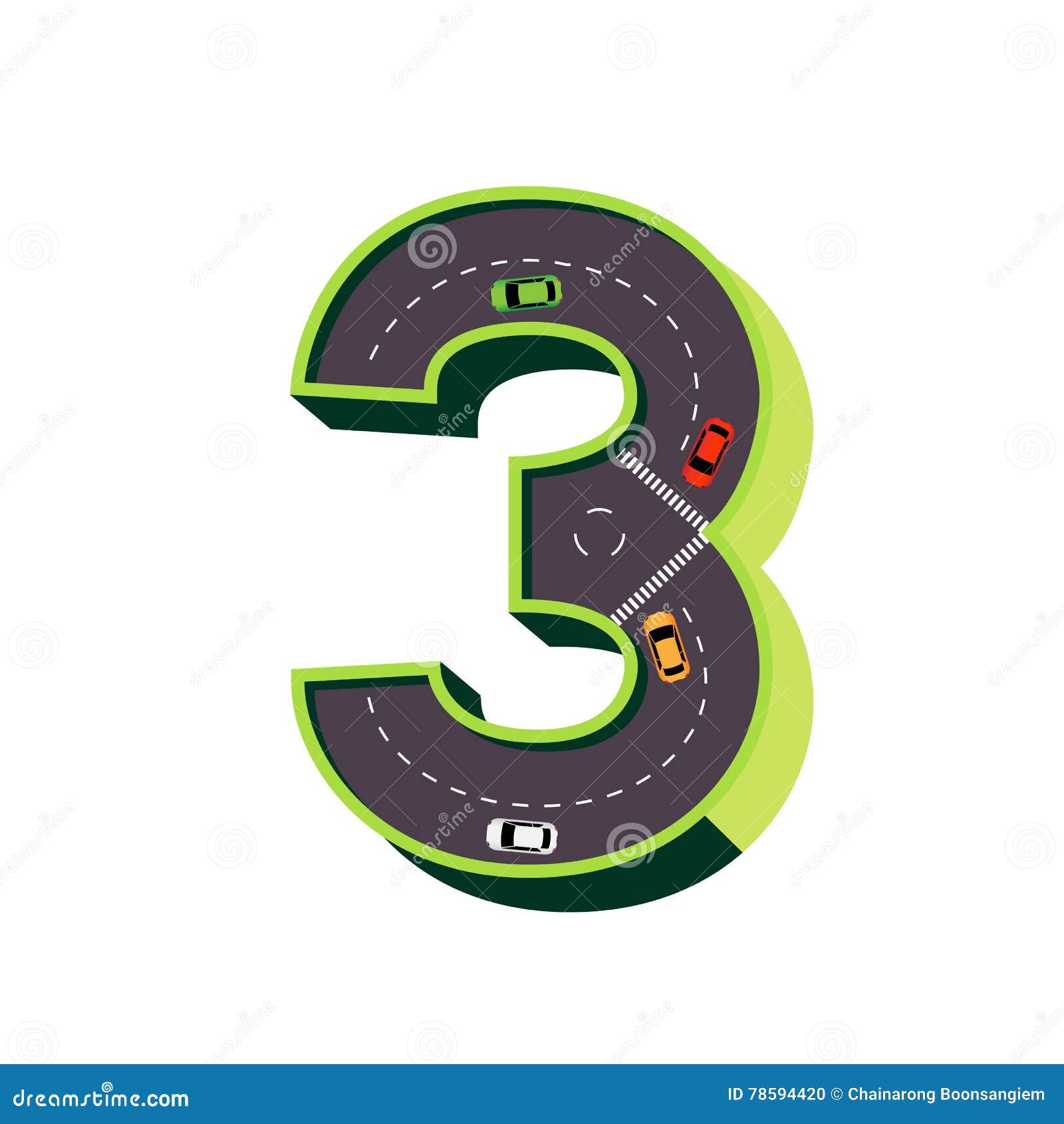The Road Number stock vector. Illustration of white, vector - 78594420