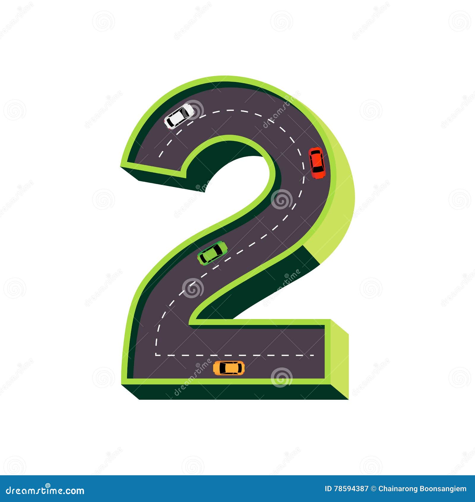 The Road Number stock vector. Illustration of font, math - 78594387