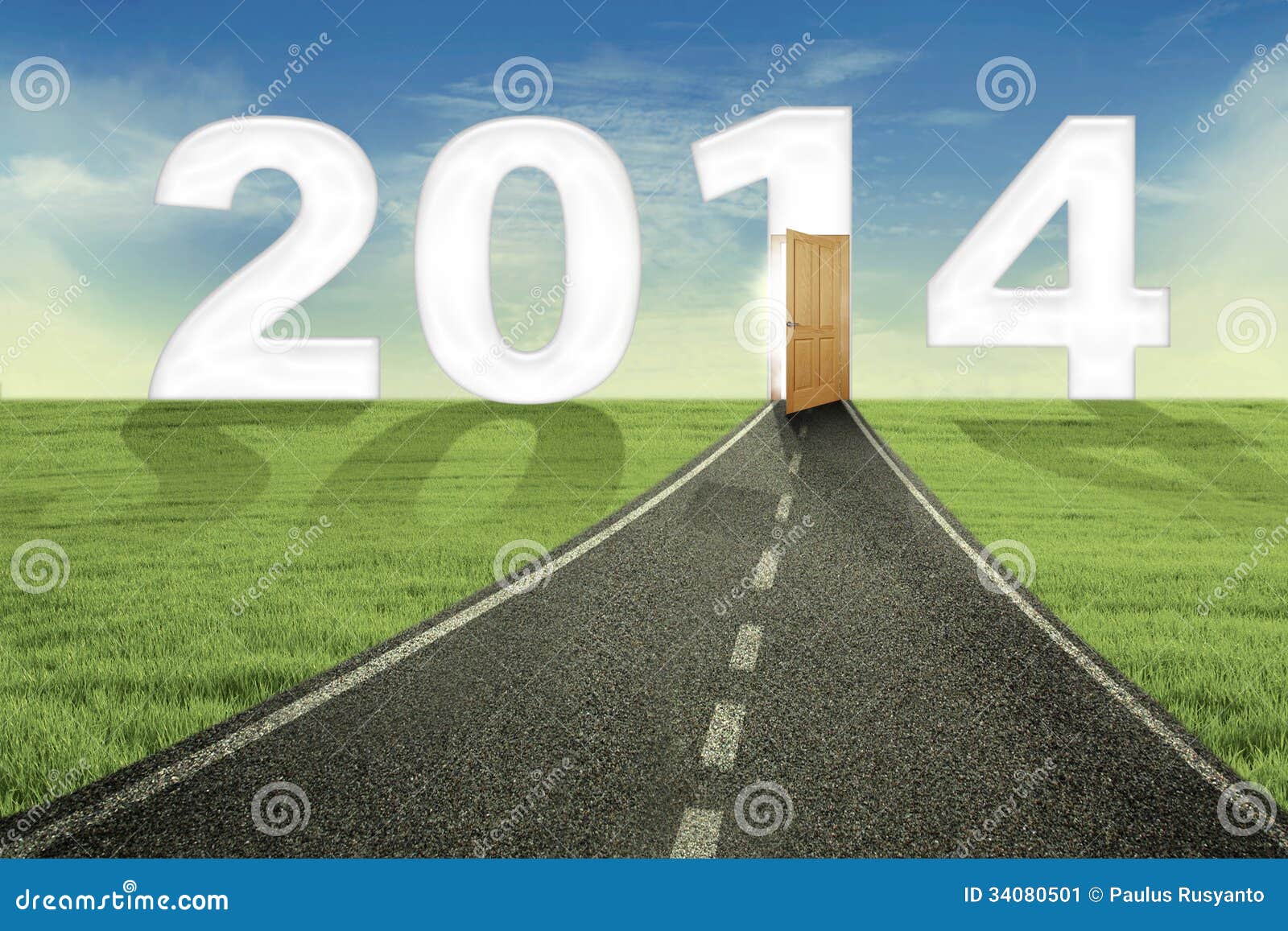 The Road and Open Door To New Future Stock Image - Image of holiday ...