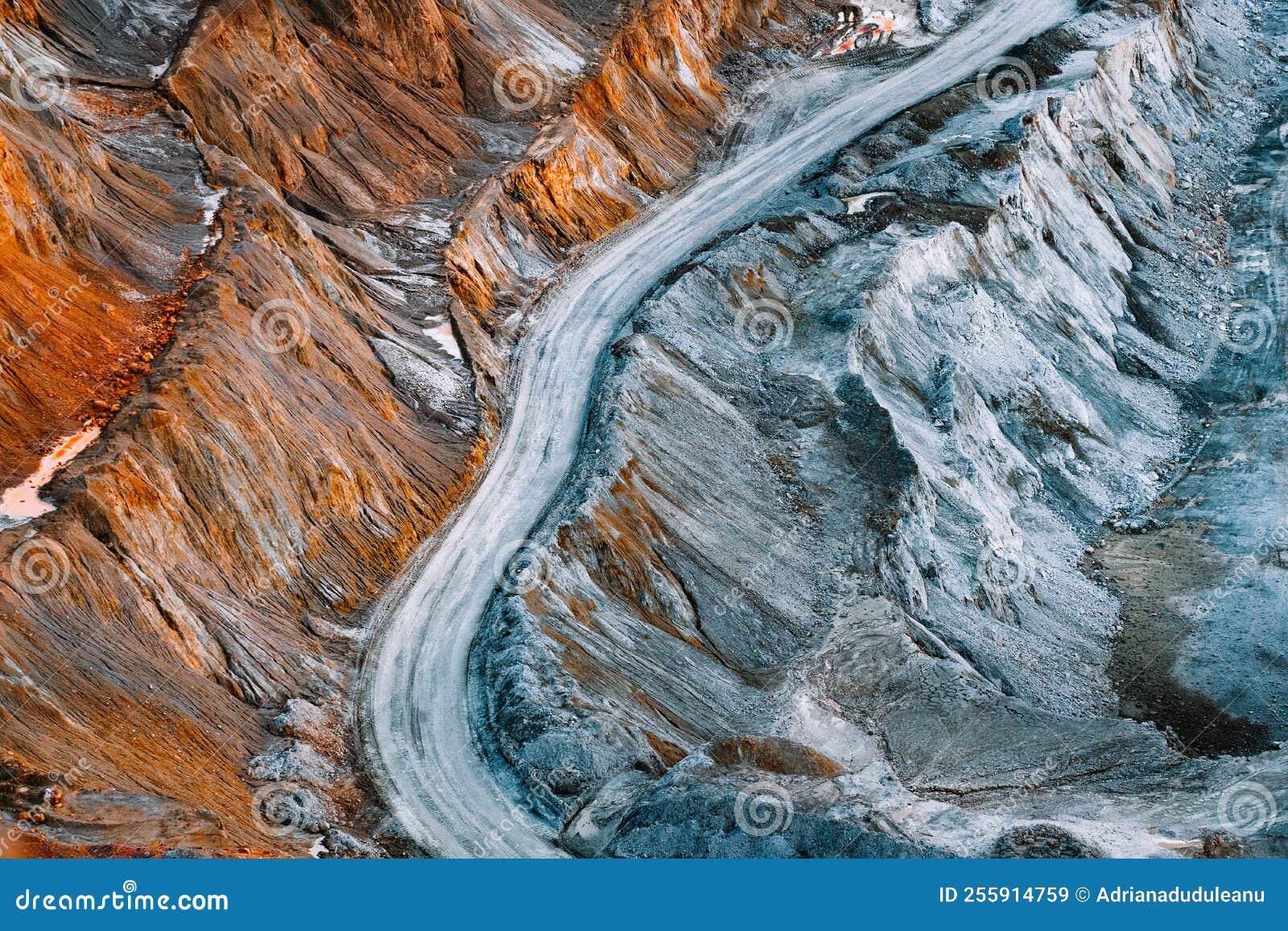 Road in open pit mine stock image. Image of background - 255914759