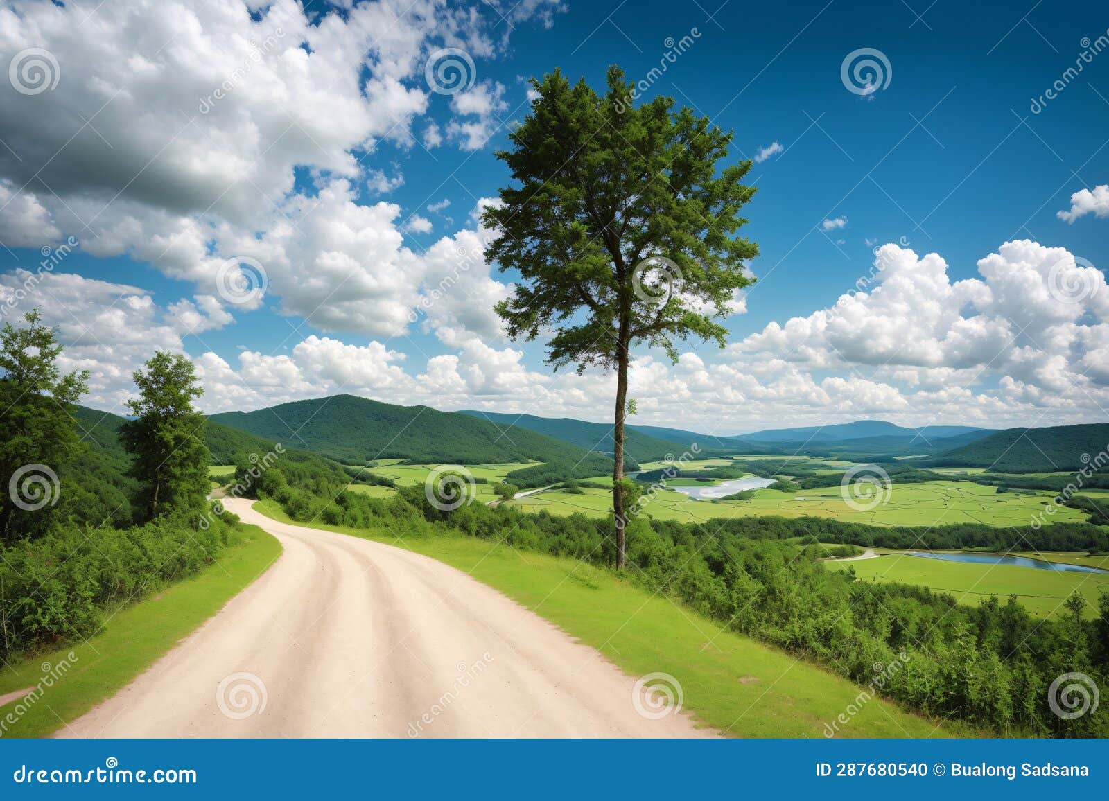 The Road is Open and the Sky is Cloudy. Stock Illustration ...