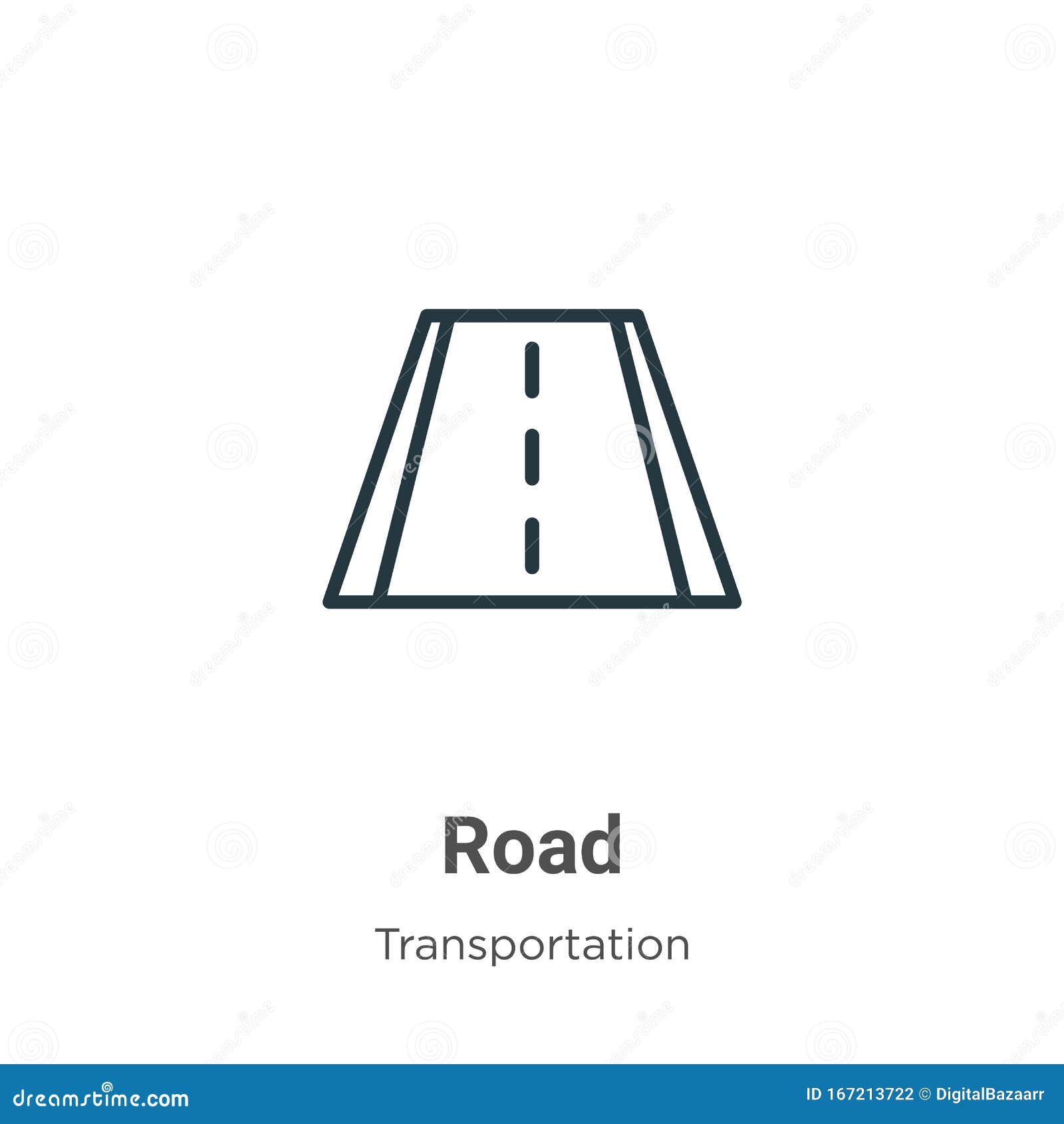Road Outline Vector Icon. Thin Line Black Road Icon, Flat Vector Simple ...