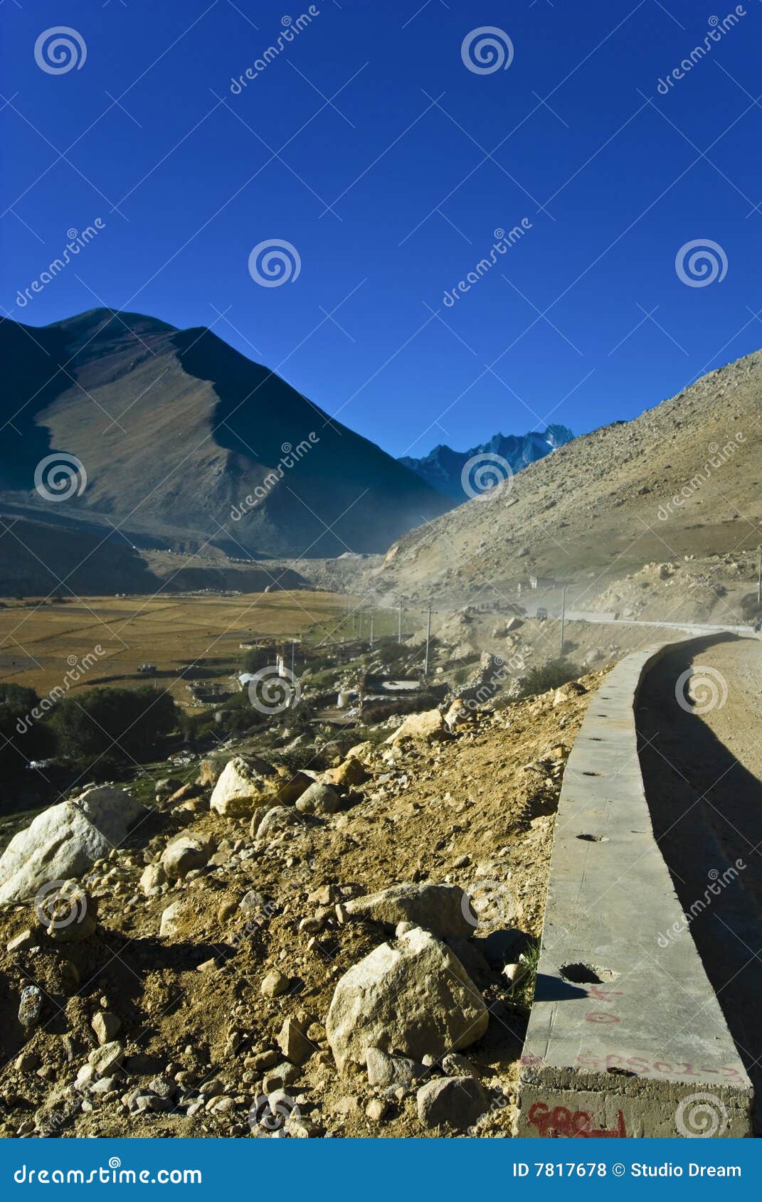 Road Over Himalayan Mountains Stock Photo - Image of barrier, travel ...