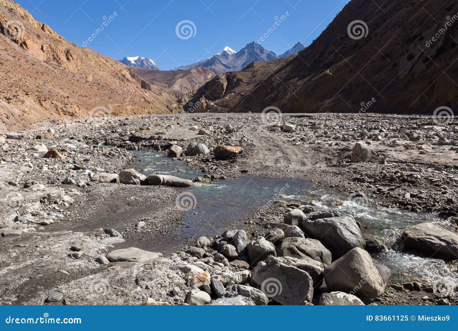 Road Over a Stream in Mountain Gorge Stock Image - Image of himalayas ...