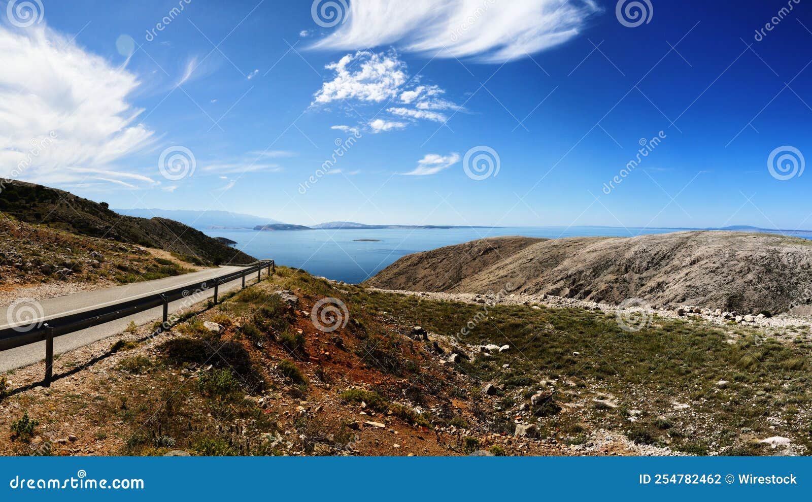 Road Overseeing the Mountain and the Ocean Stock Photo - Image of beach ...