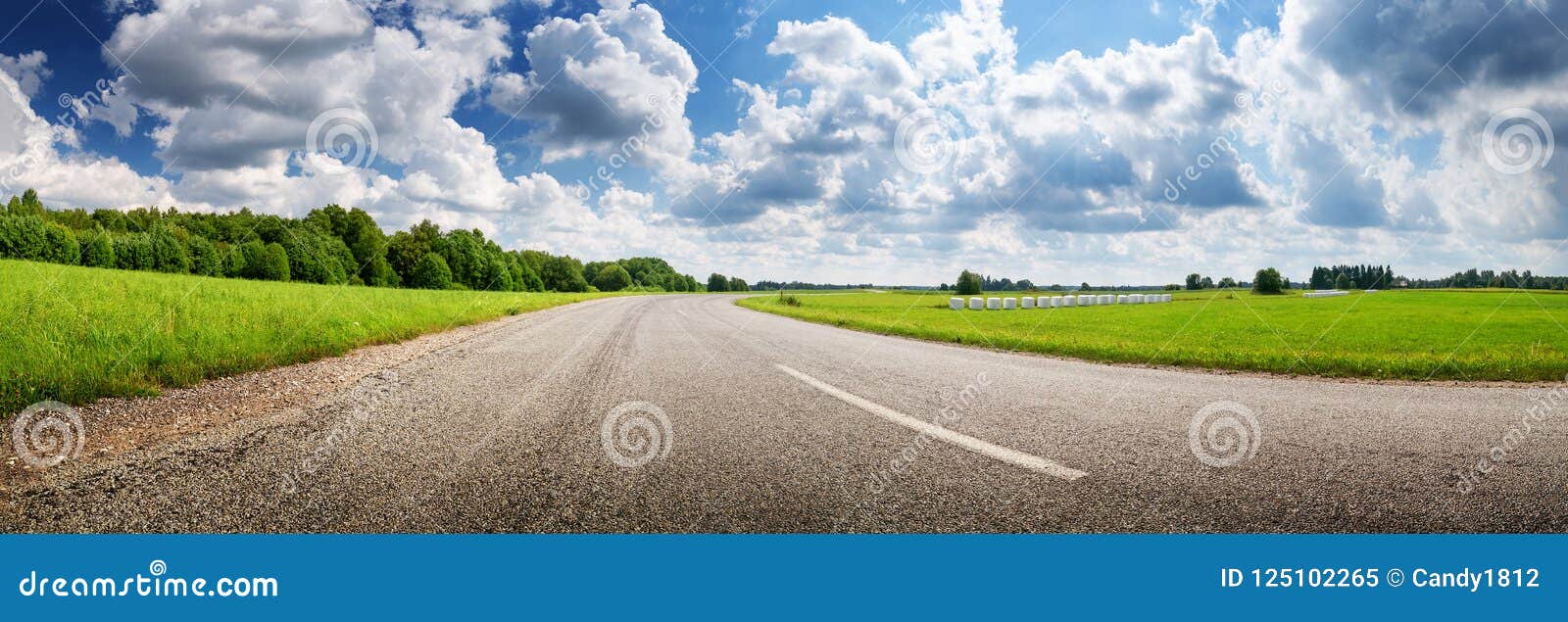 Road Panorama on Sunny Spring Day Outdoors Stock Image - Image of ...
