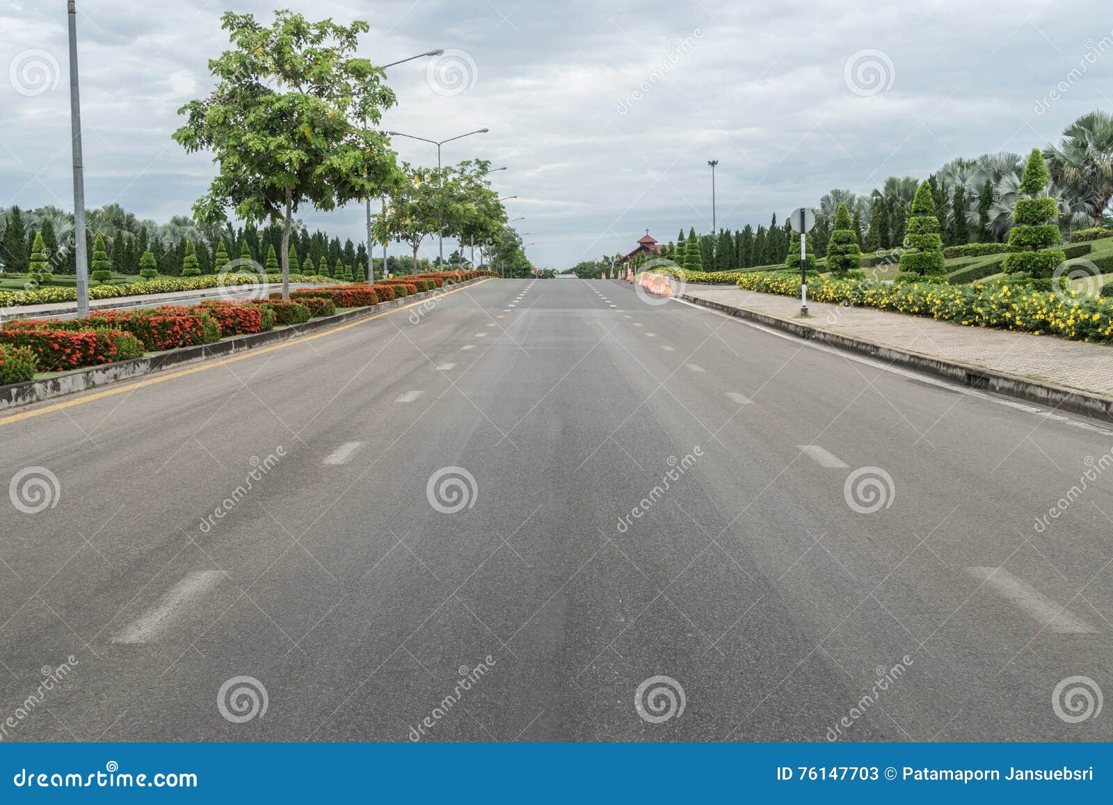 Road in the park stock image. Image of tree, grey, yellow - 76147703
