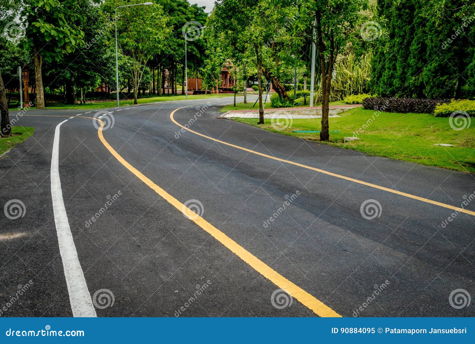 Road in the park stock image. Image of lane, path, garden - 90884095