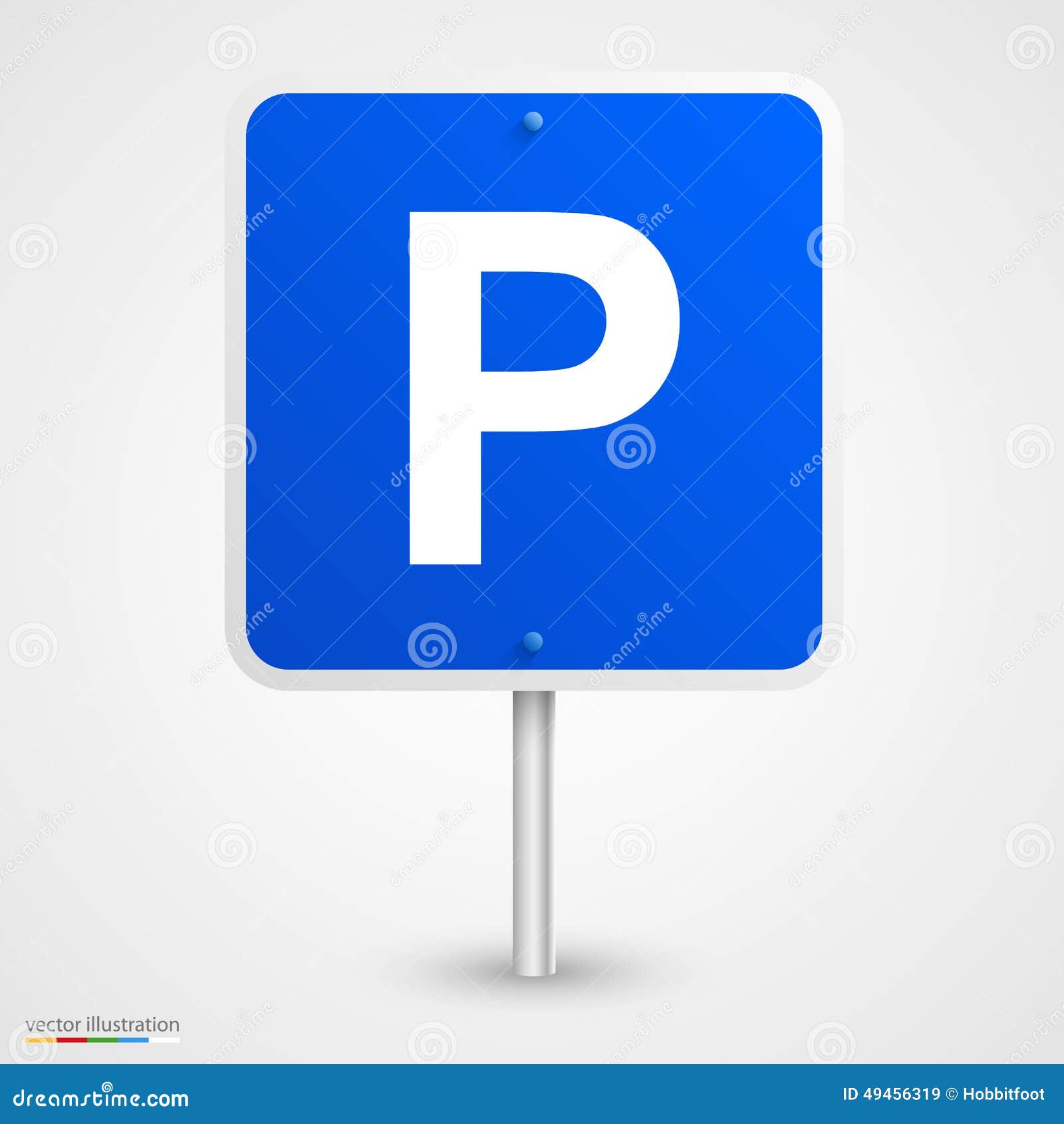 Road parking sign stock vector. Illustration of driving - 49456319