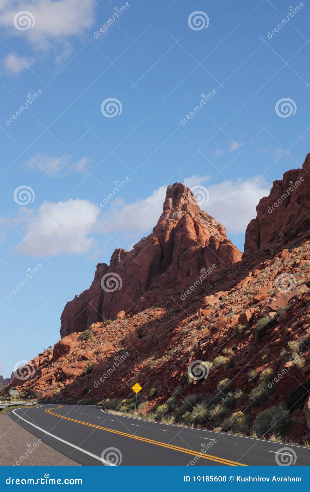 The Road Passes between Red Sandstone Stock Photo - Image of speed ...