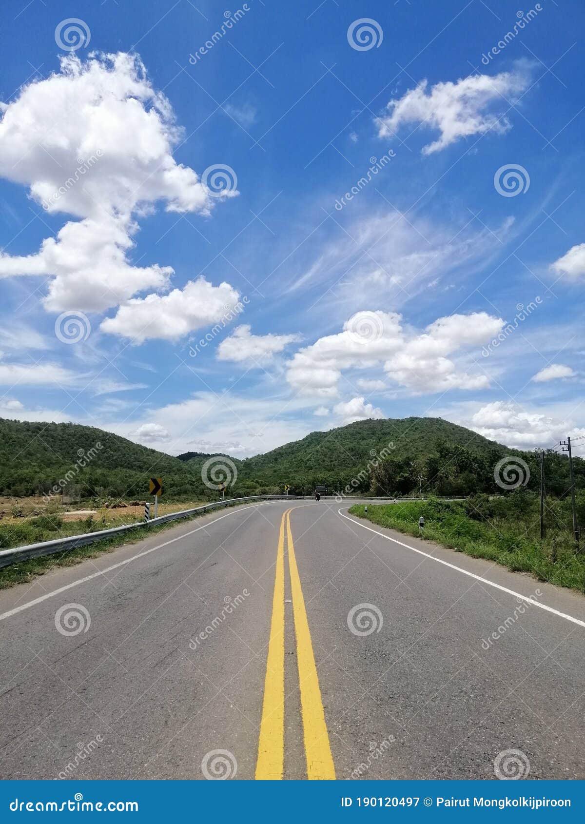 Road Path with Clear Skies on a Clear Day. Stock Image - Image of ...