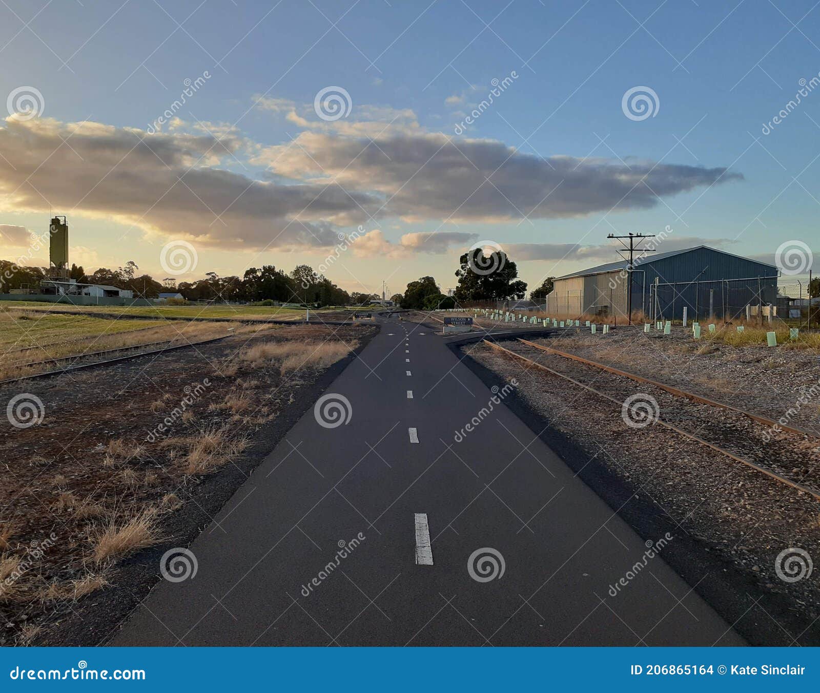 Road Path Horizon Sky Clouds Sunset Stock Photo - Image of track, dawn ...