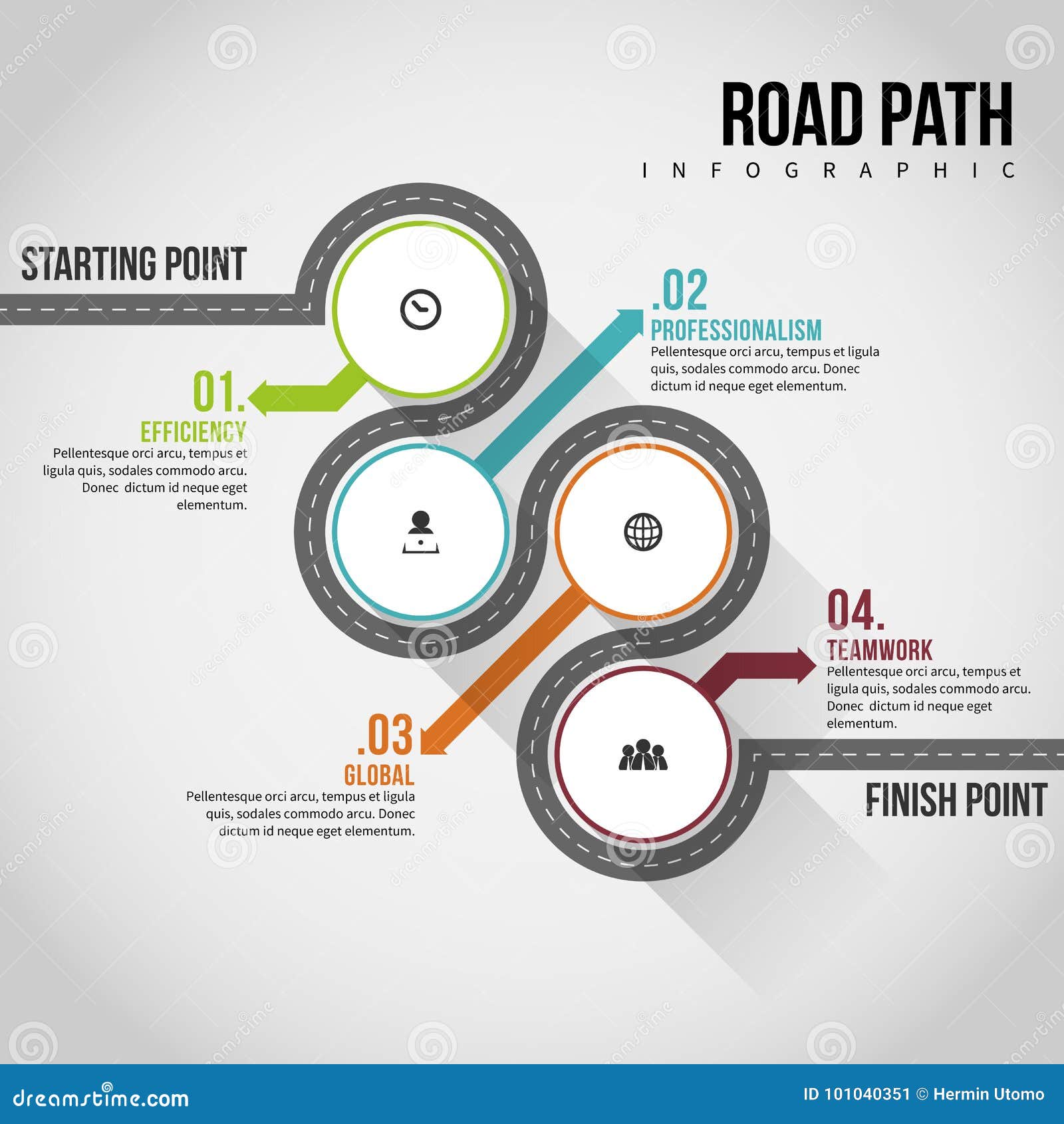 Road Path Infographic stock vector. Illustration of road - 101040351