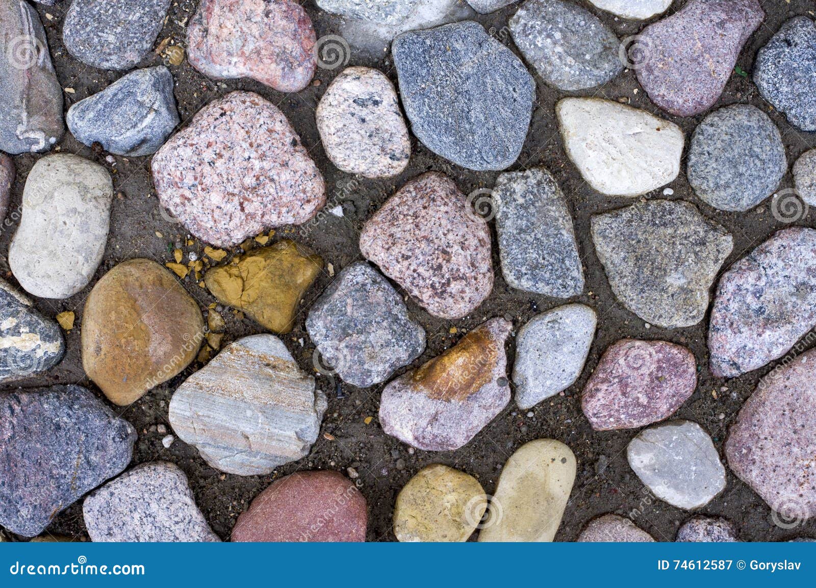 Road Paved with Colorful Stone Blocks. Stock Image - Image of material ...