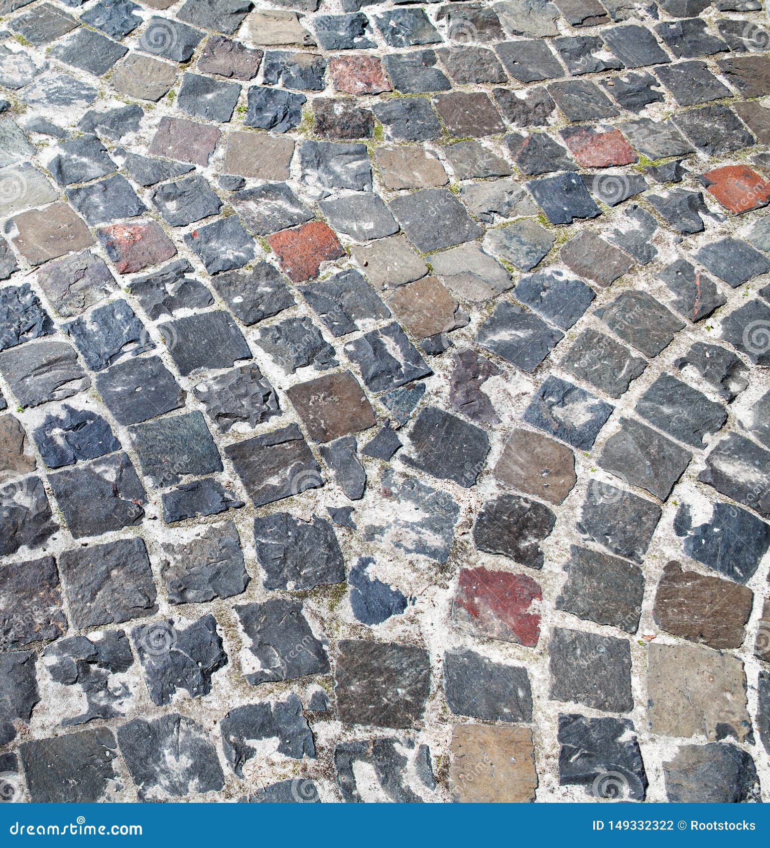 Road paved with gray setts stock photo. Image of curve - 149332322