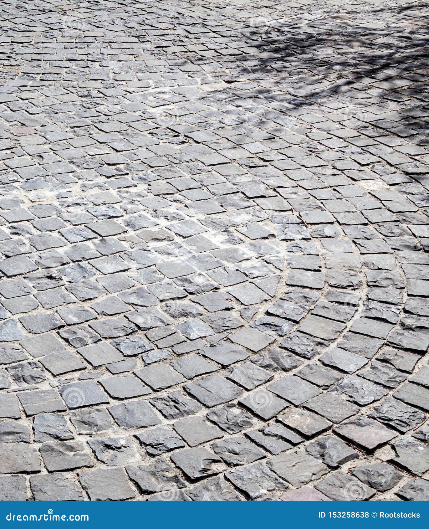 Road paved with gray setts stock photo. Image of retro - 153258638