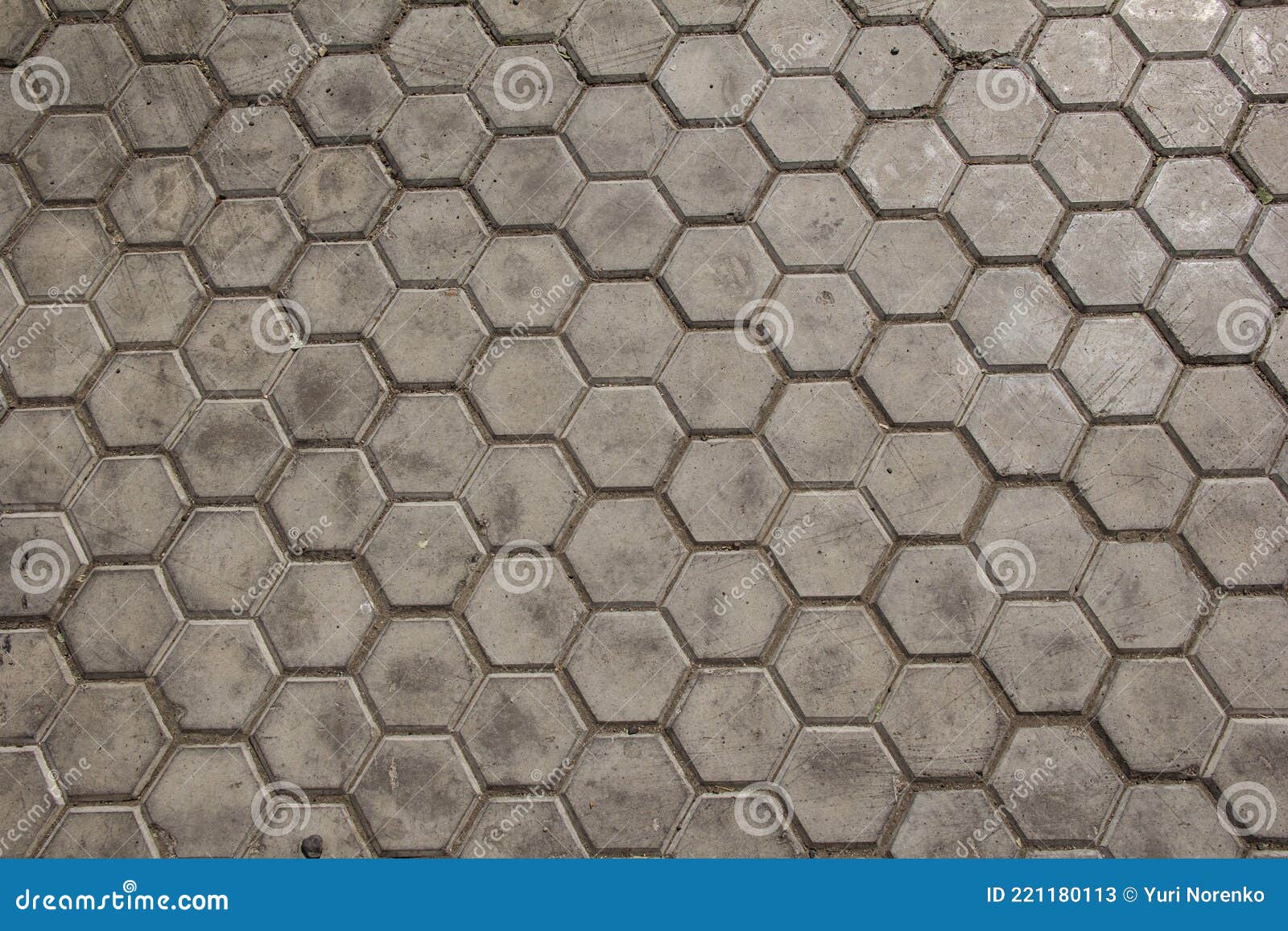 The Road is Paved with Hexagonal Paving Tiles Stock Image - Image of ...
