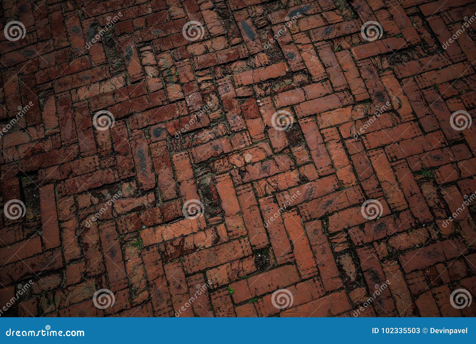 The Road is Paved with Red Bricks. Background, Texture of the Road ...