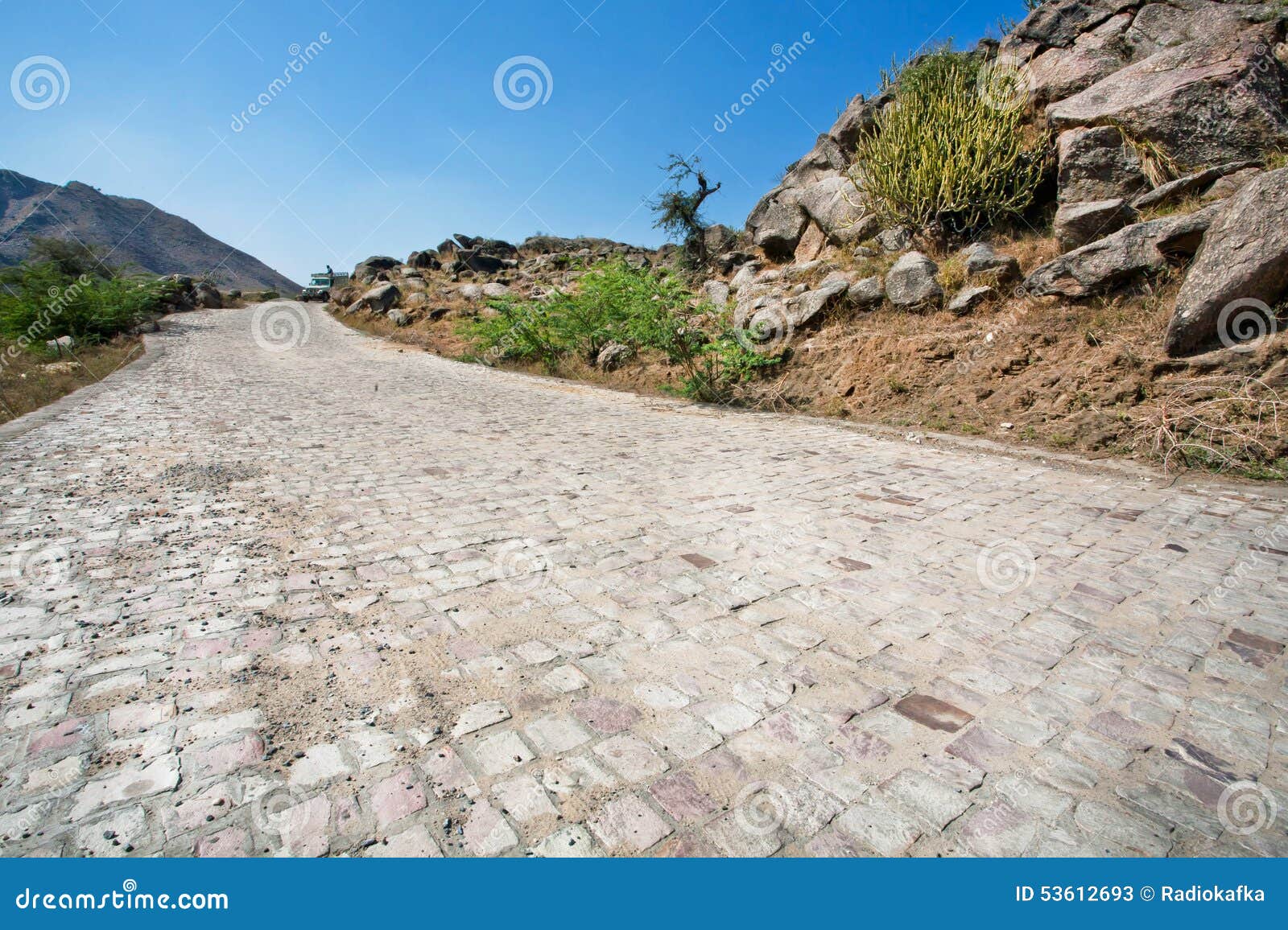 Road with paving stones stock image. Image of abstract - 53612693