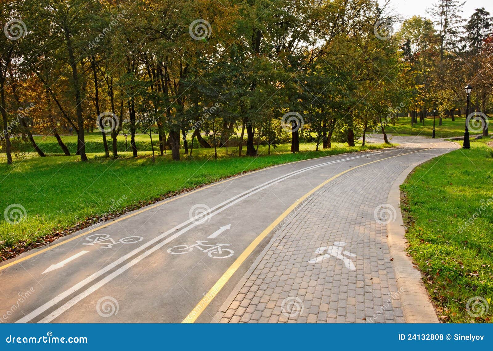 Road for Pedestrians and Bicycles Stock Photo - Image of countryside ...
