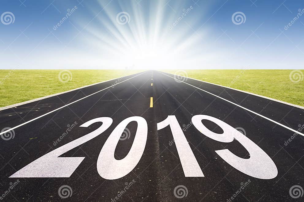 2019 Road Perspective with Rising Sun Stock Photo - Image of path ...