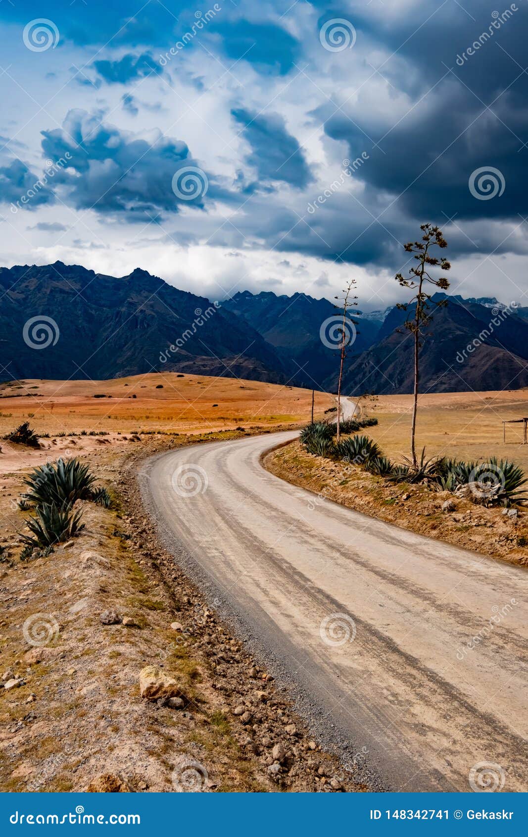 Road among Peru landscape stock image. Image of distant - 148342741