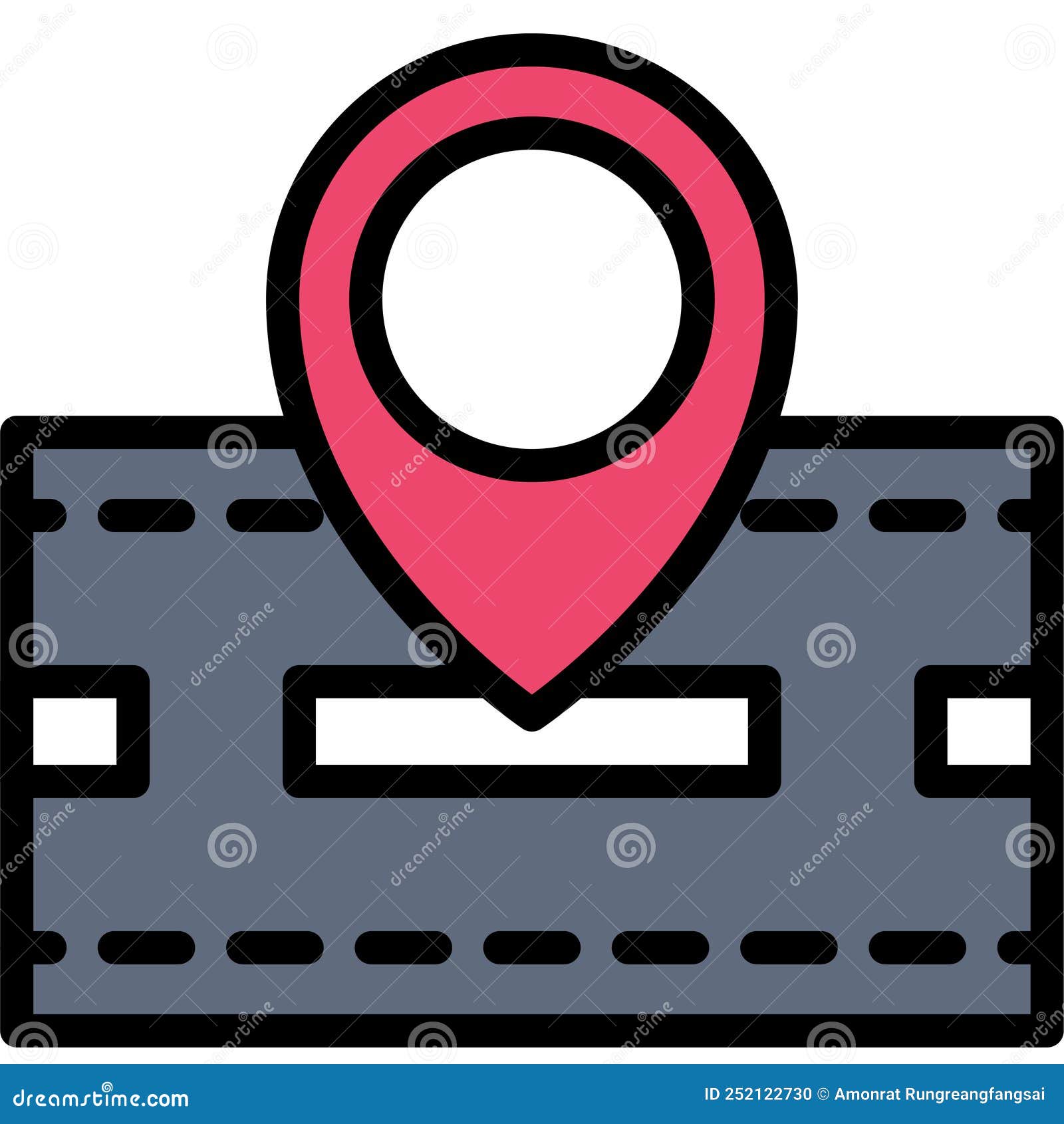 Road Pin Icon, Location Map and Navigation Vector Stock Vector ...