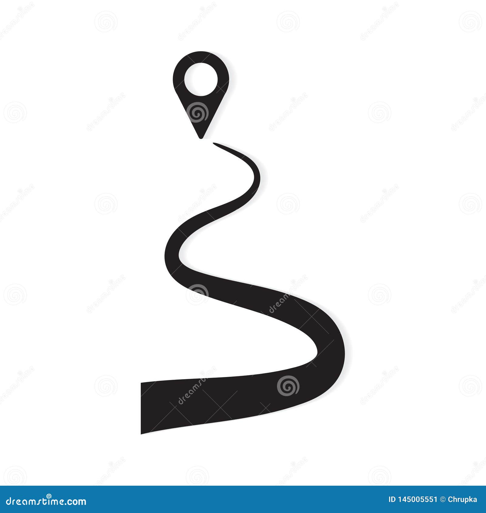 Road with pin pointer icon stock vector. Illustration of transport ...