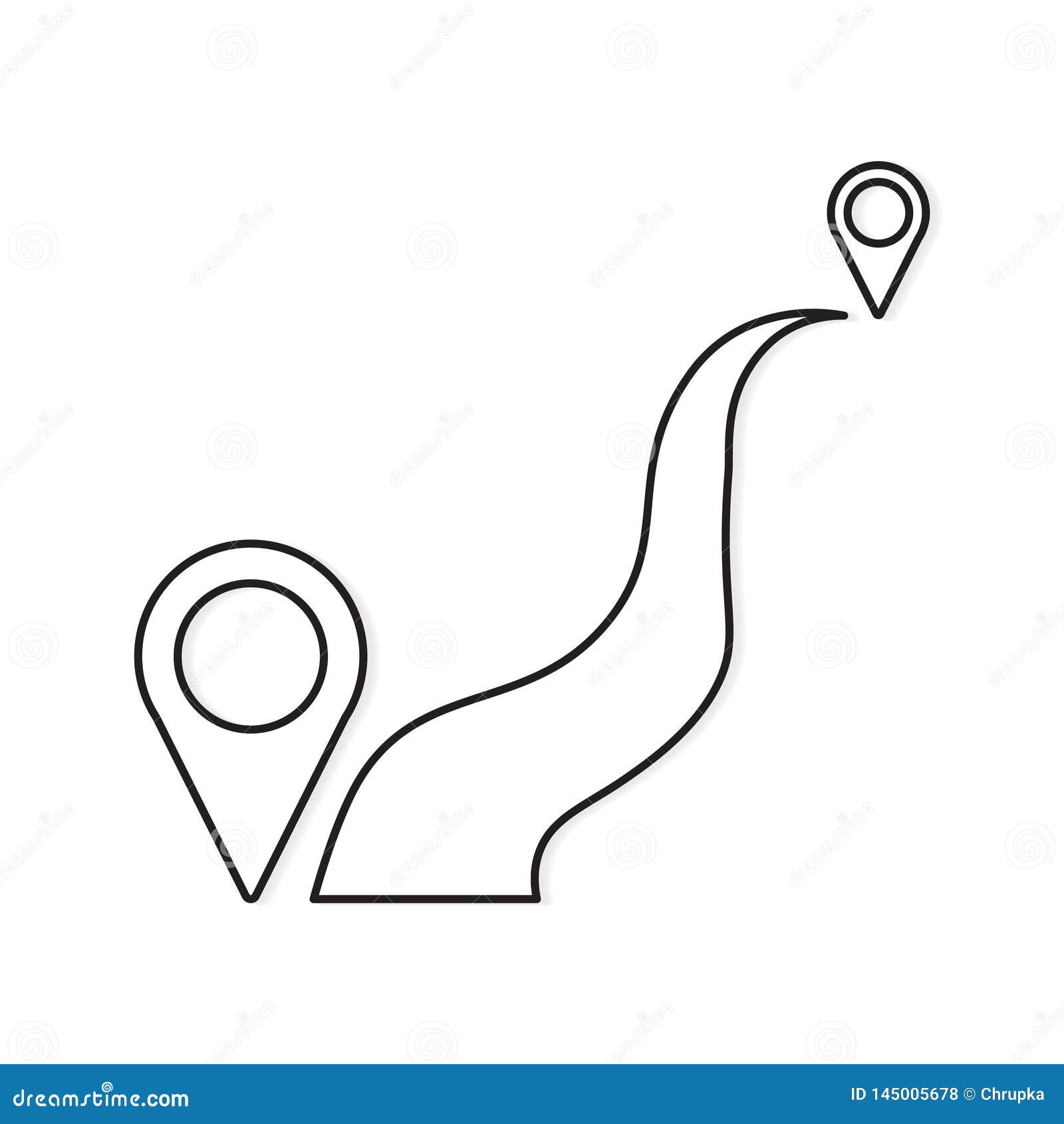 Road with pin pointer icon stock vector. Illustration of success ...