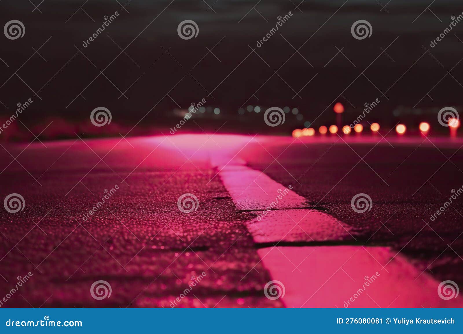 Road in Pink Neon Colors. Generative AI Stock Illustration ...