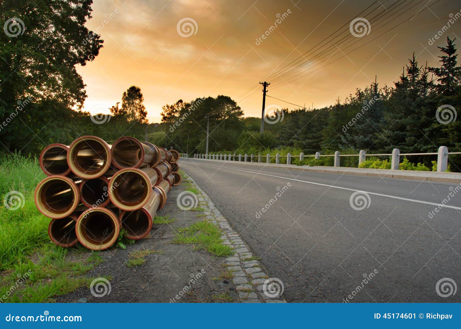 Road and Pipes stock image. Image of industry, pipes - 45174601