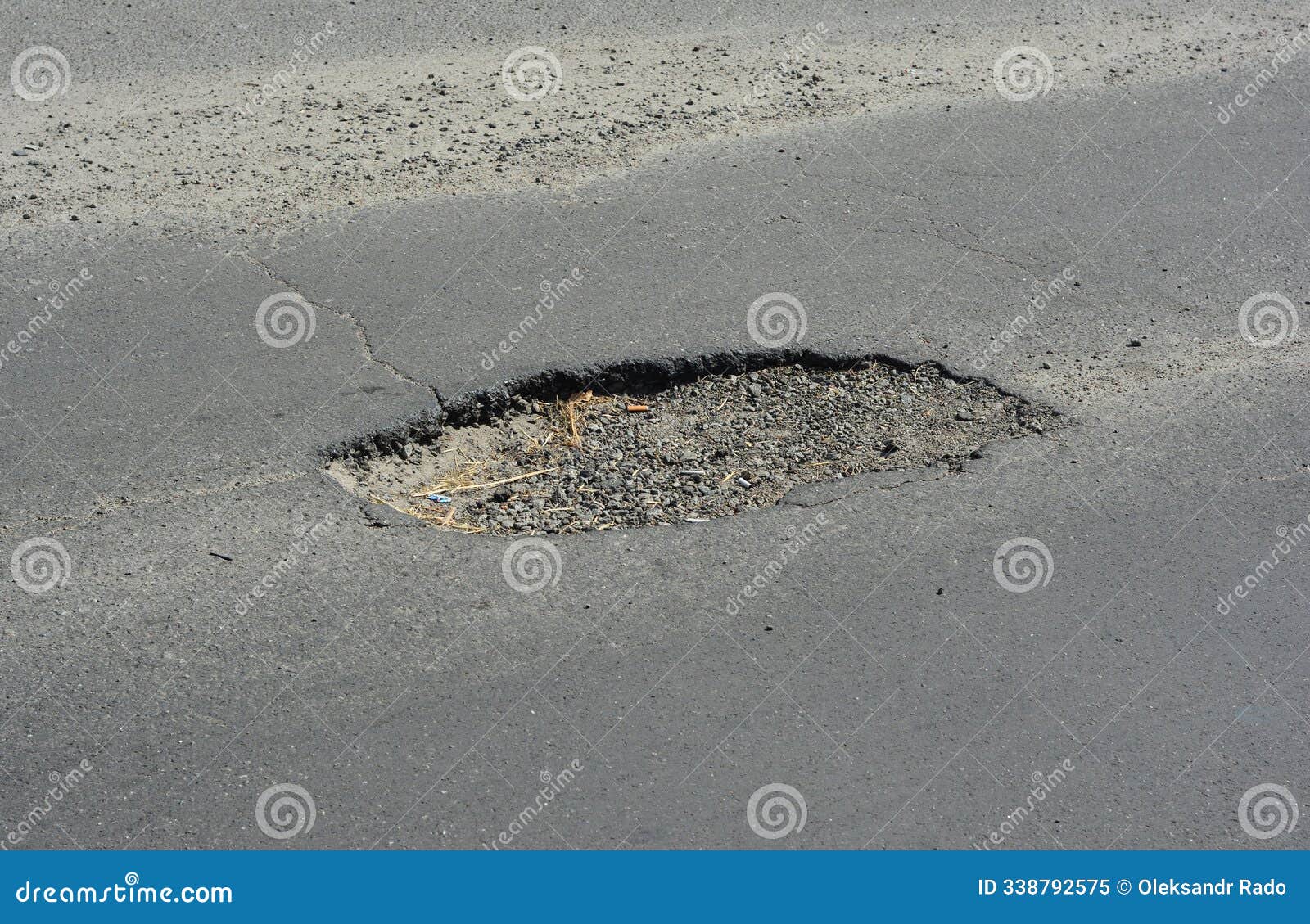 Road Pit. Close Up on Asphalt Road Pothole Need To Repair Stock Image ...