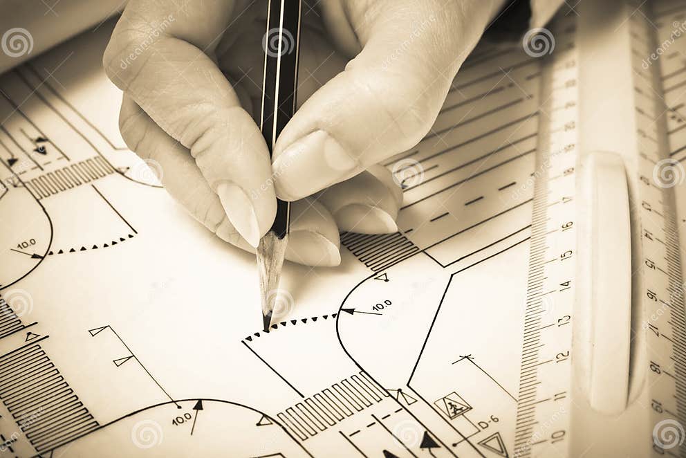 Road planning stock image. Image of construction, drafting - 6453747