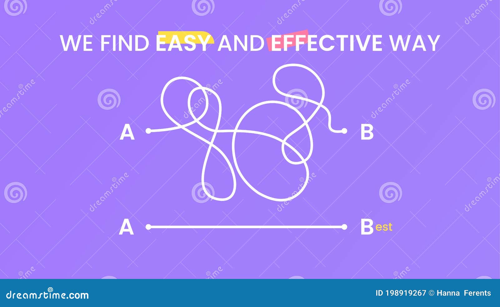 The Road From Point A To Punt B. Way To Success. Vector Flat ...